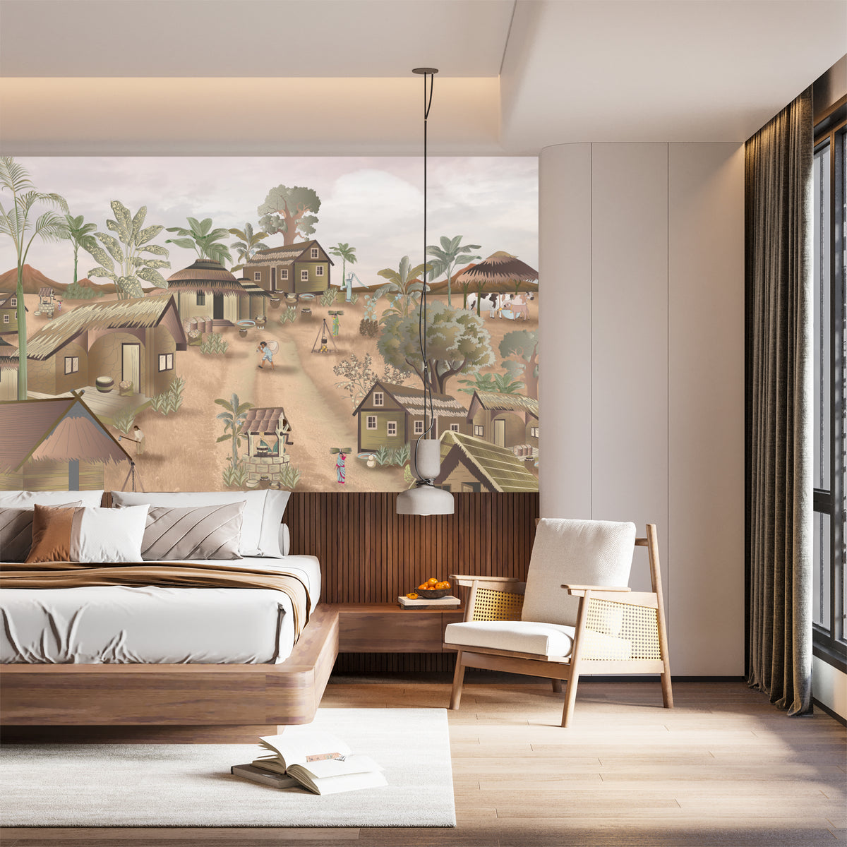 The Essence of Simplicity: Rustic Village Wallpaper – The Mural Story™