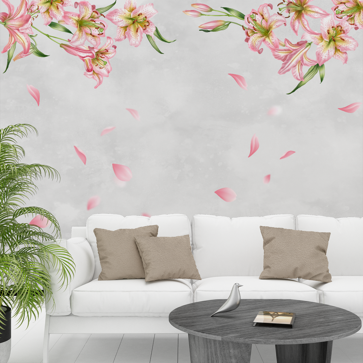 Stargazer Lily Border Wallpaper – The Mural Story™
