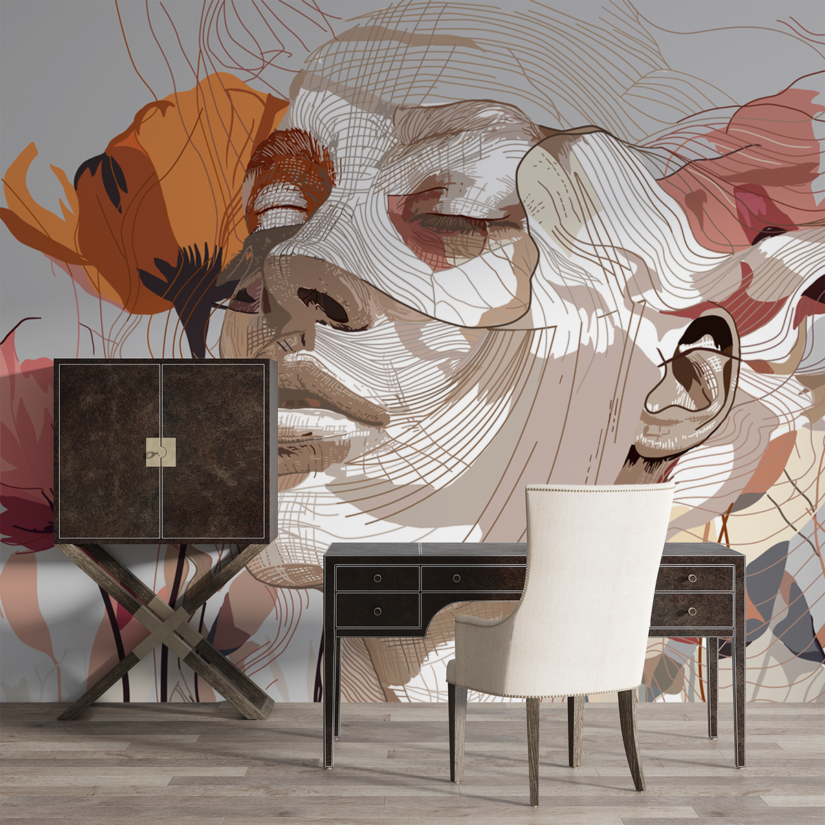 Abstract Feminine Expression Wallpaper – The Mural Story™