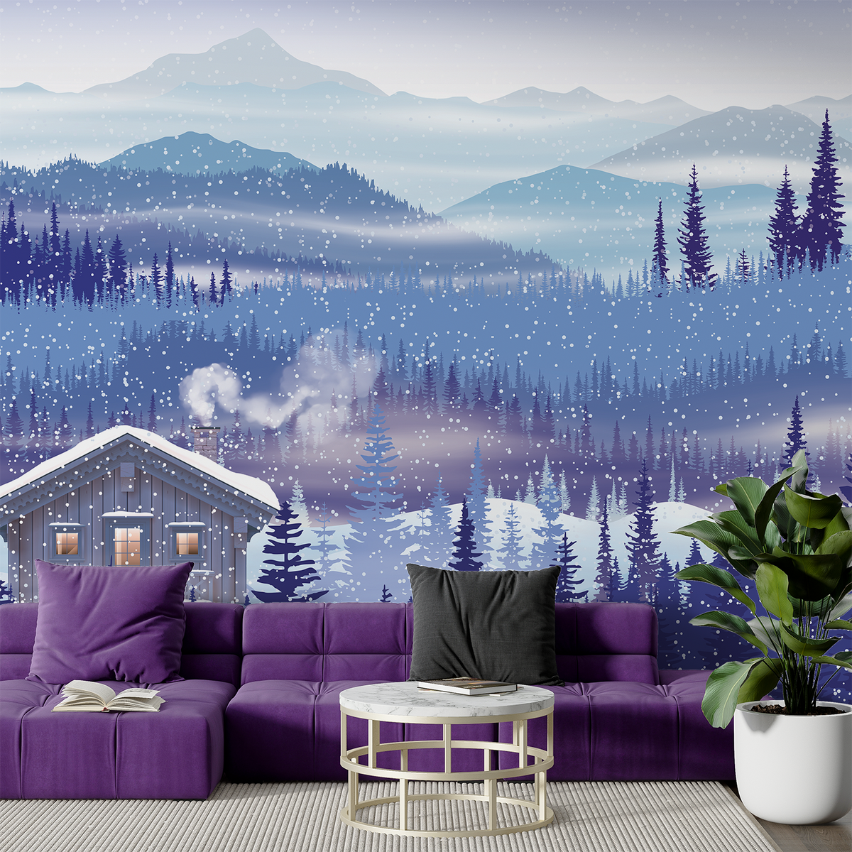Mystic Winter: Snowy Bliss Wallpaper – The Mural Story™